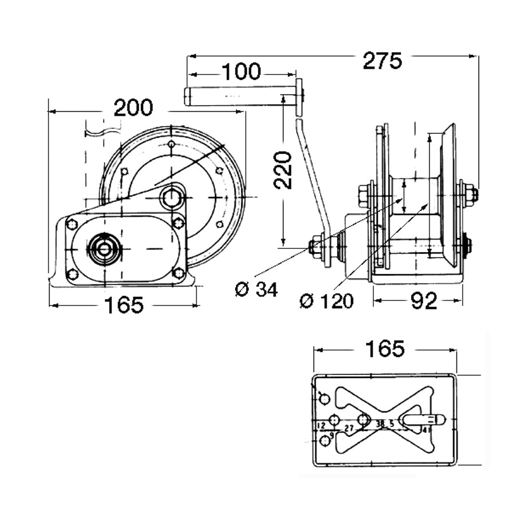 Cabestrante Manual con Freno Automatico (630kg)